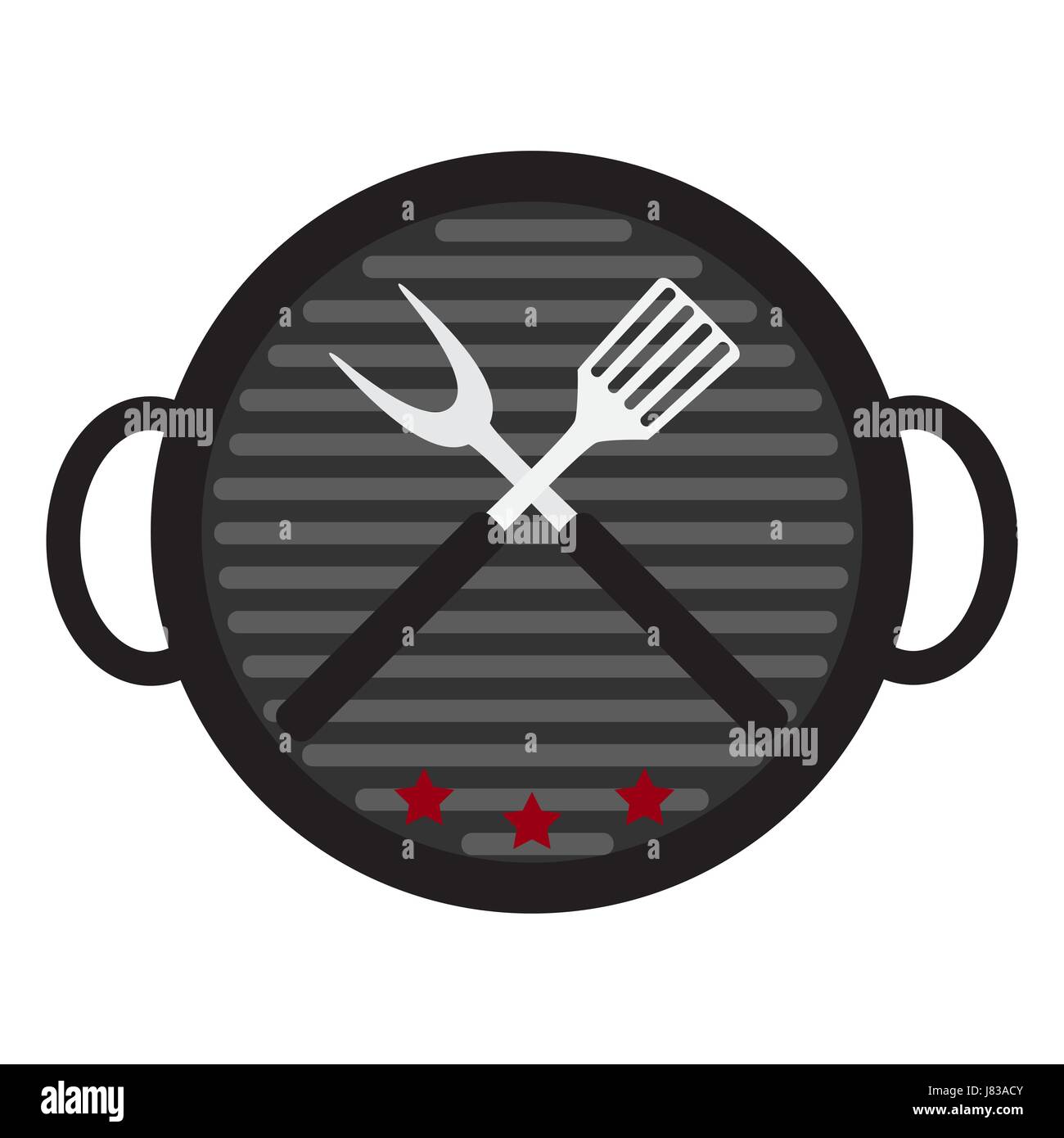 BBQ Icon with Grill Tools. Vector Illustration Stock Vector Image & Art ...