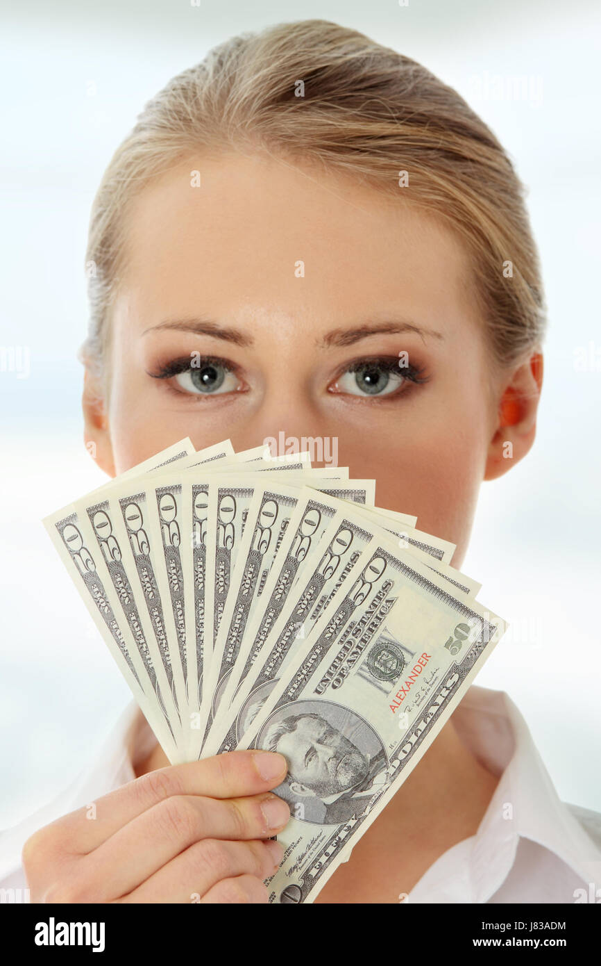 woman dollar dollars beautiful beauteously nice female currency face ...