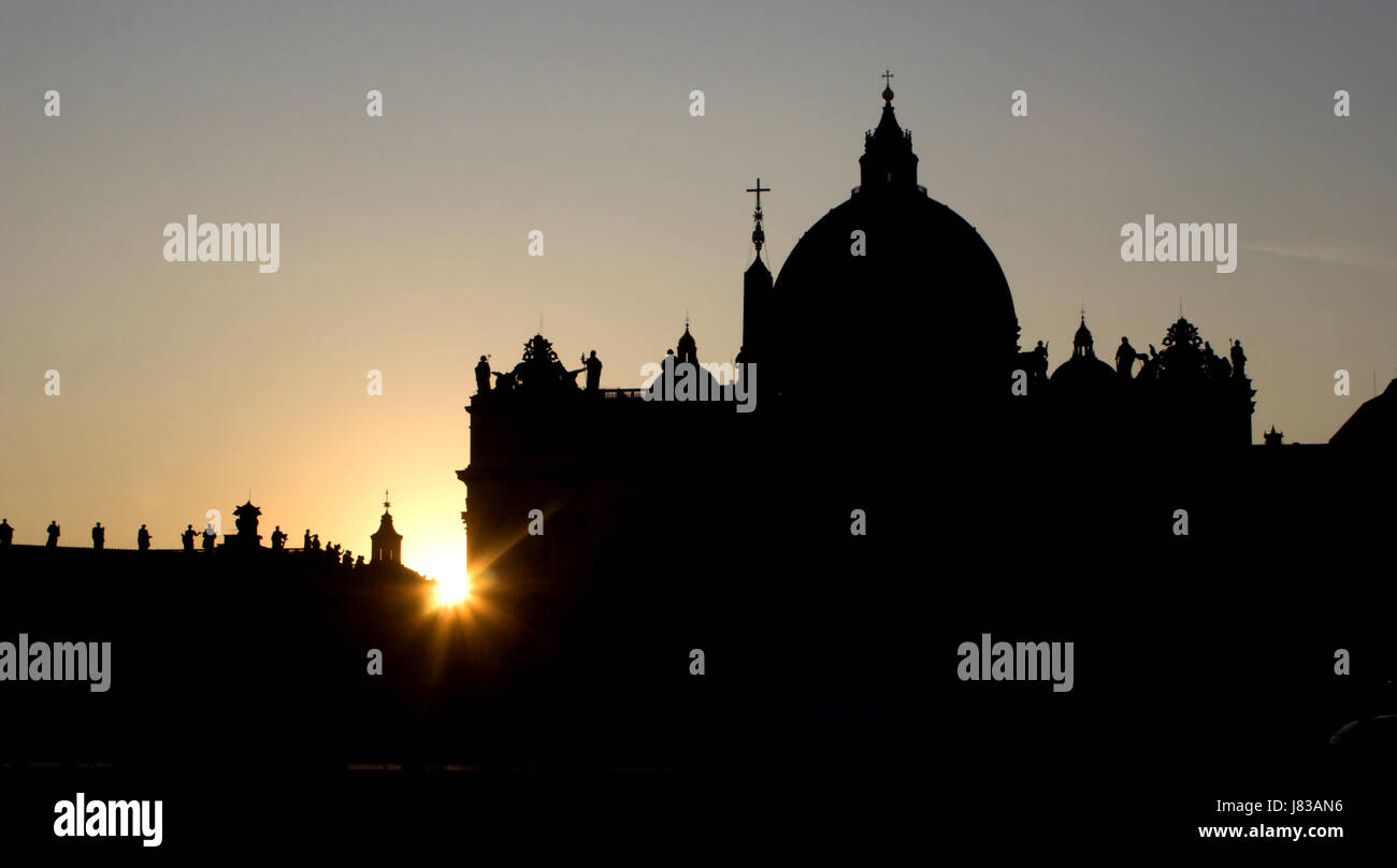 belief church dome sunset cathedral evening sightseeing Rome roma pope ...