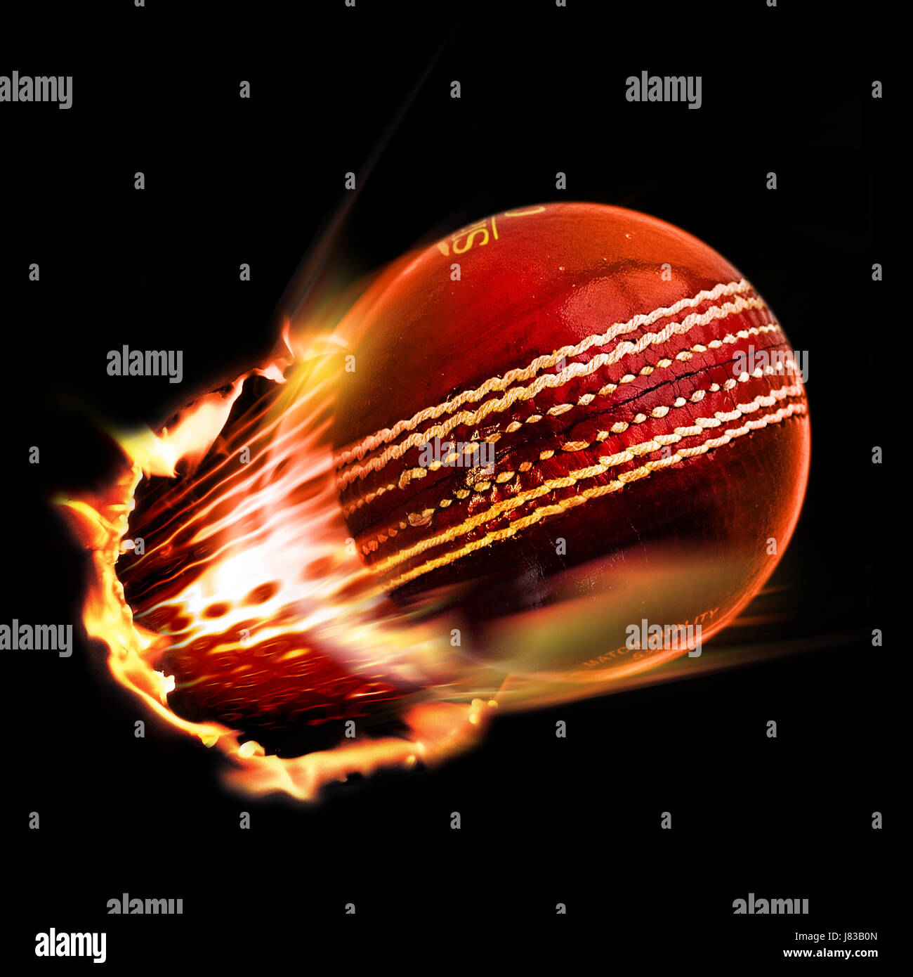Illustration flaming cricket ball hi-res stock photography and images ...