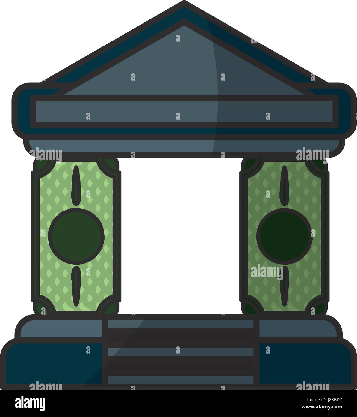bank architecture design with bills money Stock Vector Image & Art - Alamy