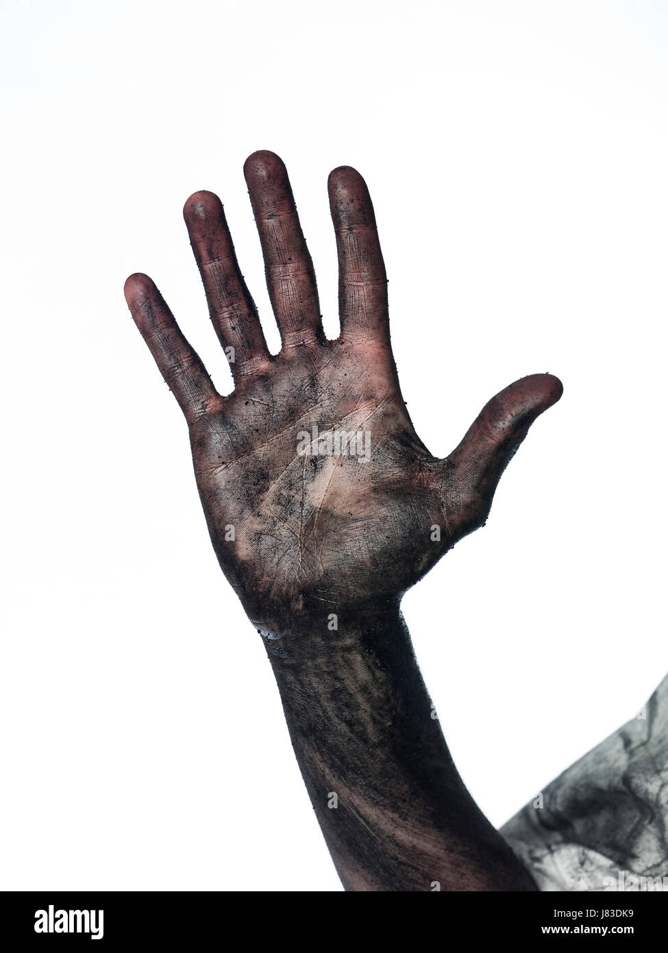 hand isolated black swarthy jetblack deep black dirty sticky palm ...