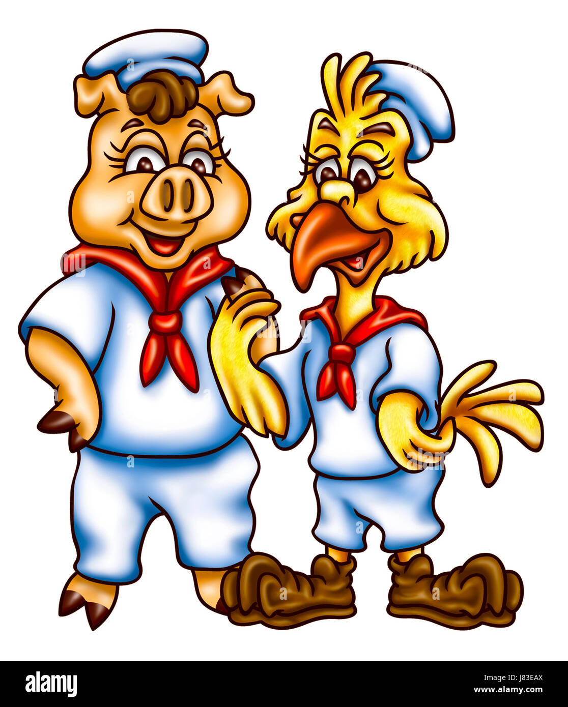 animal illustration chicken cartoon maddening pert coquettish cute art ...