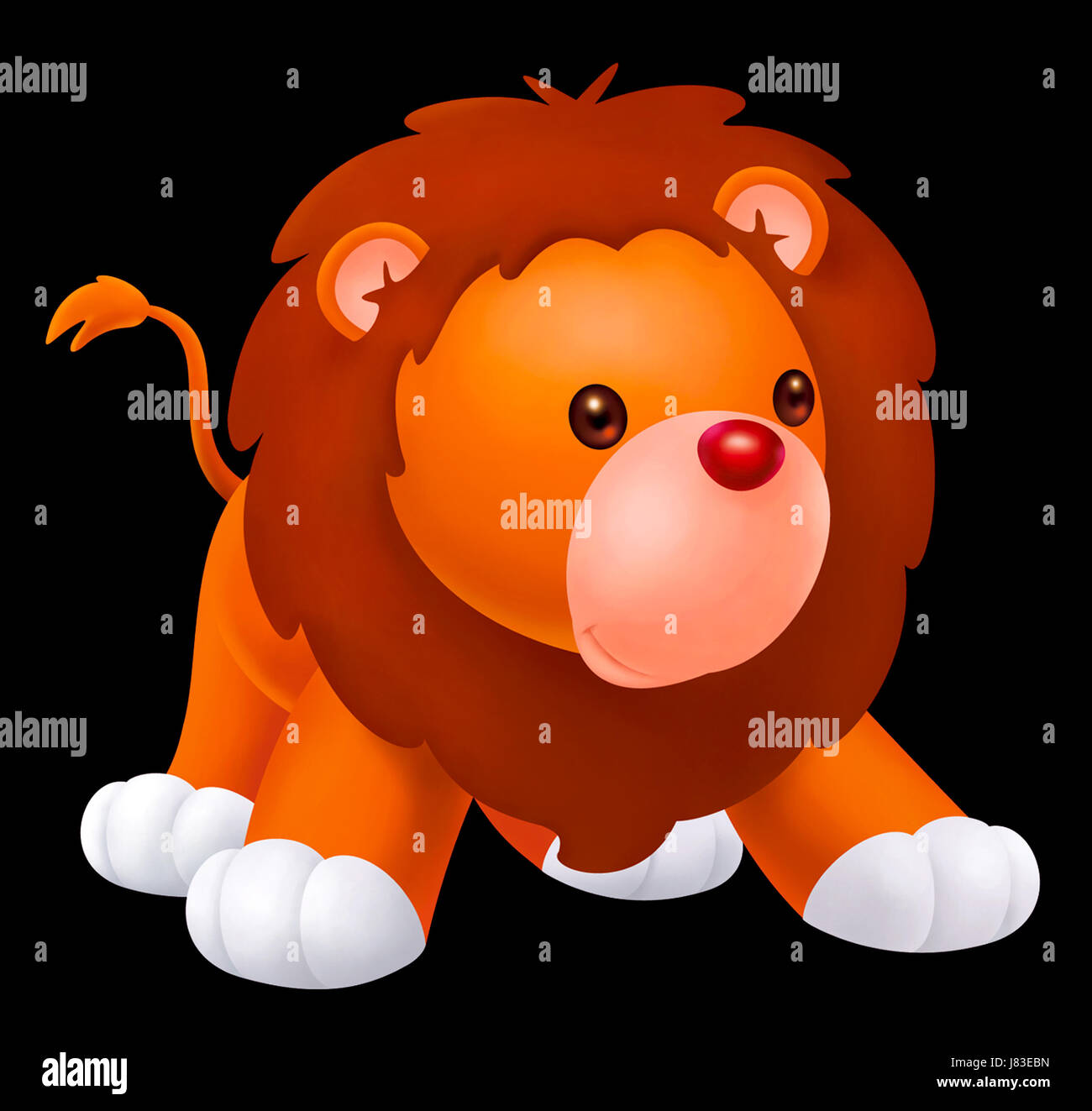 animal lion cat big cat feline predator illustration cub baby cartoon ...