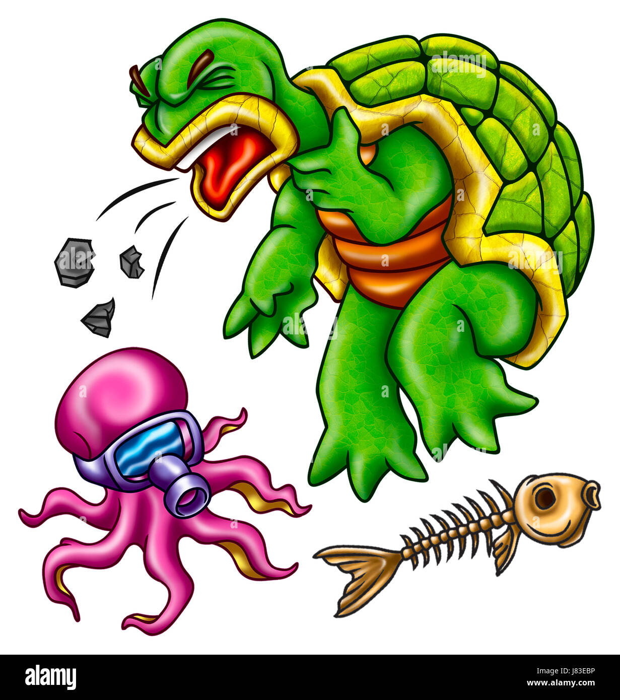 Octopus cartoon hi-res stock photography and images - Alamy