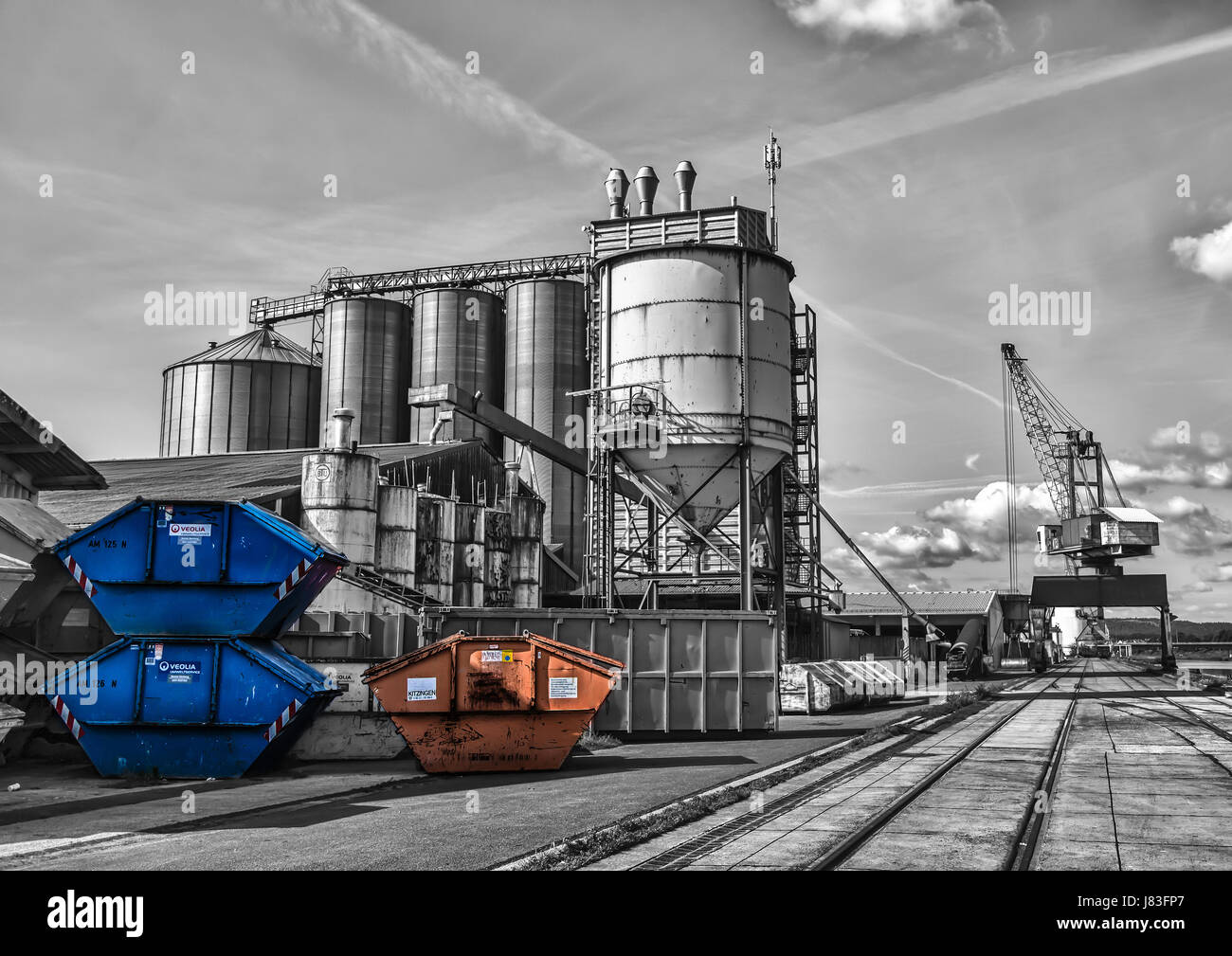 Equipment of a harbor in Germany Stock Photo - Alamy