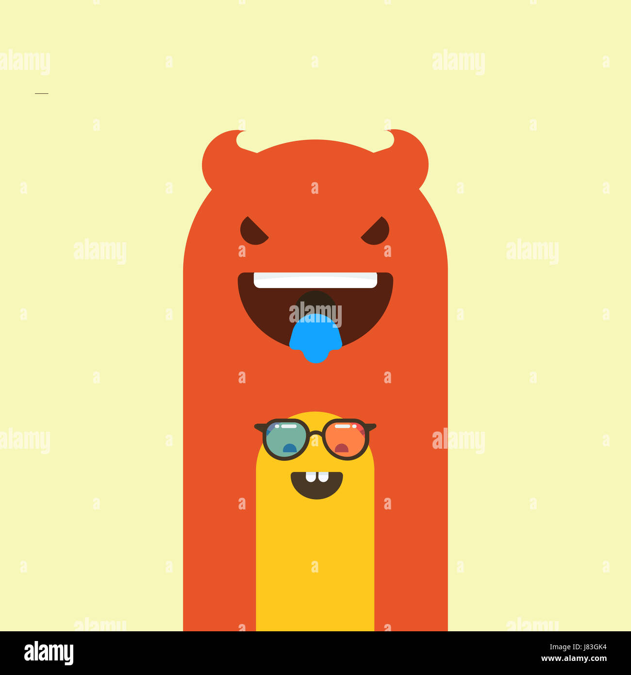 a set of laughing emoticon illustration on a plain background Stock ...