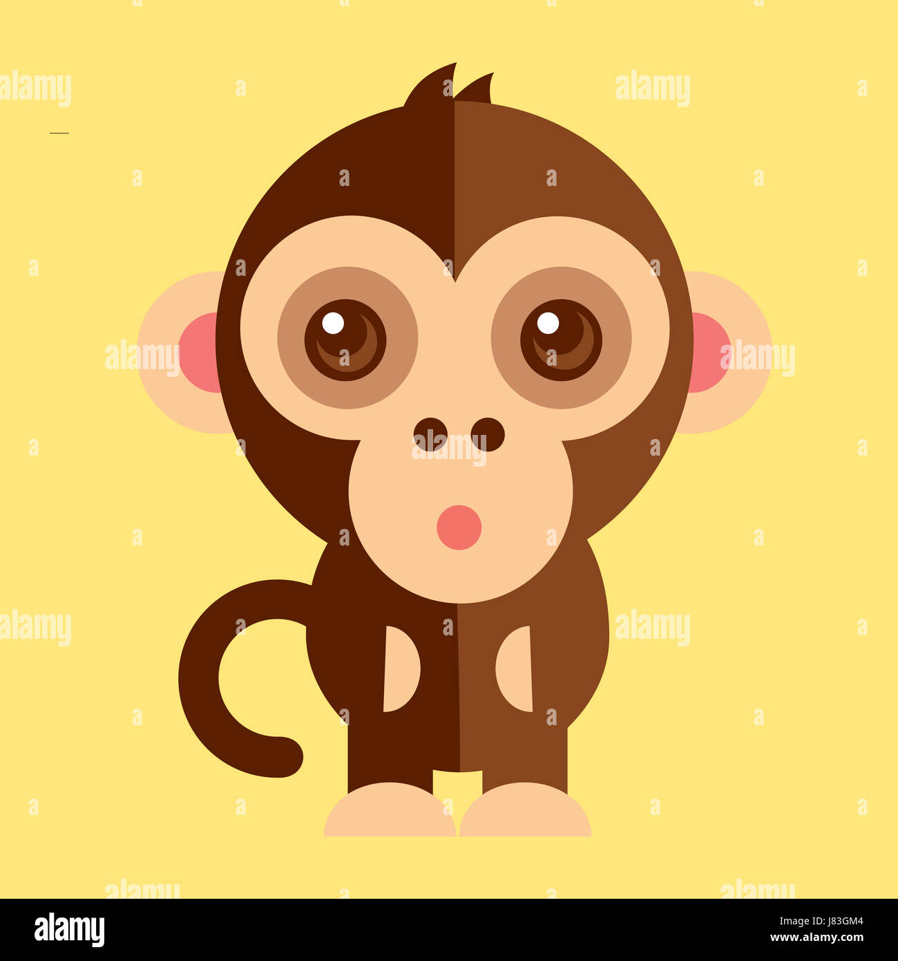 an astonished monkey illustration on a plain background Stock Photo - Alamy