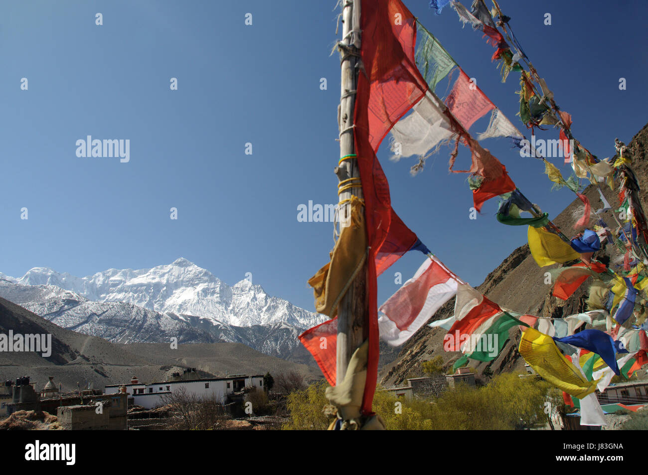 asia nepal mustang himalayas blue house building travel religion ...