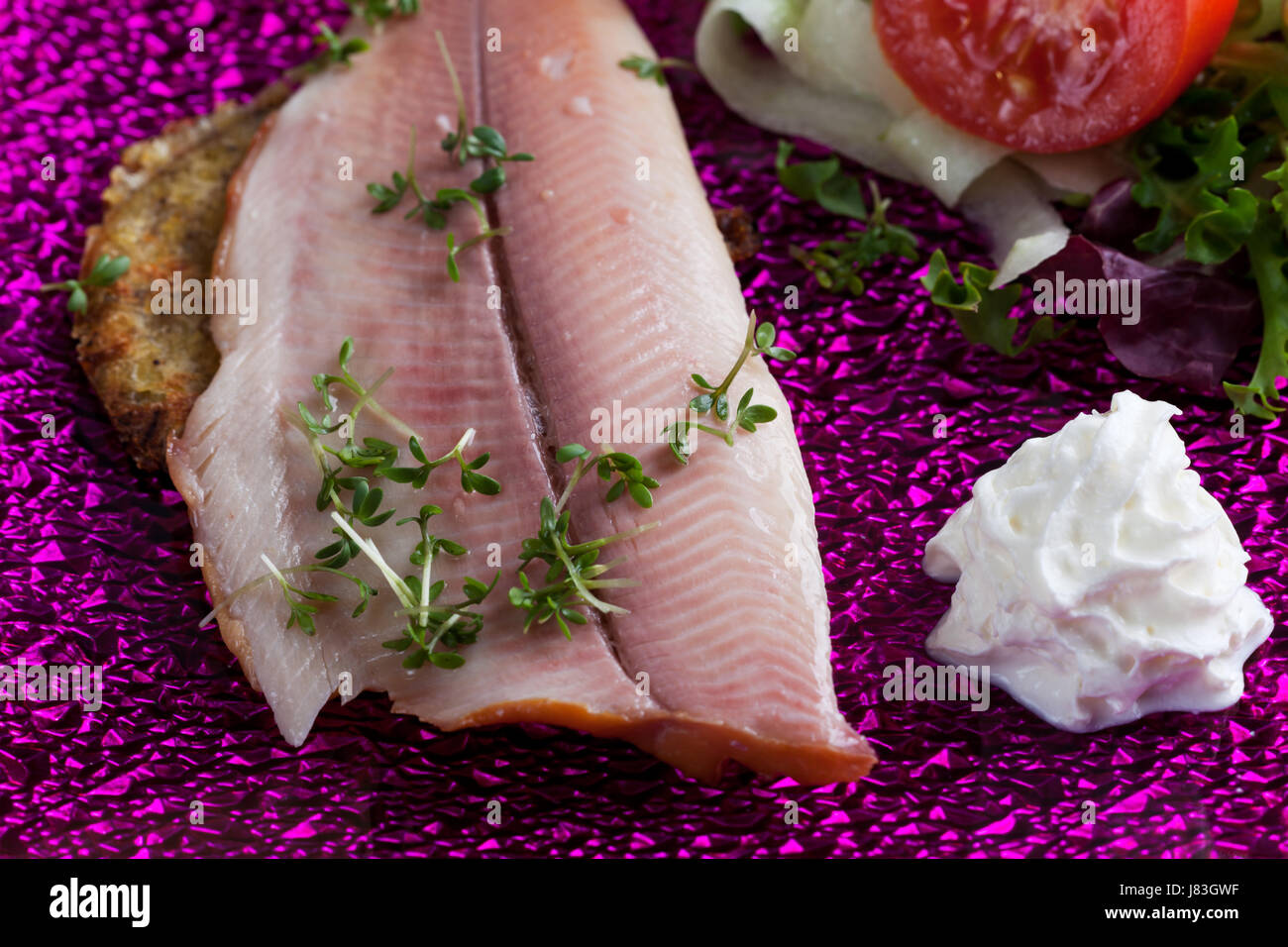 fish trout smoked smoke cress fillet horseradish tomato restaurant ...