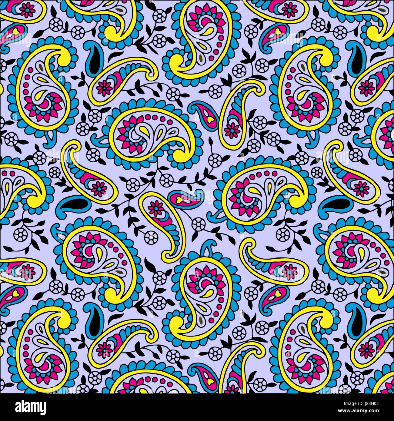 Paisley Pattern Illustration Line Stock Photos & Paisley Pattern ...
