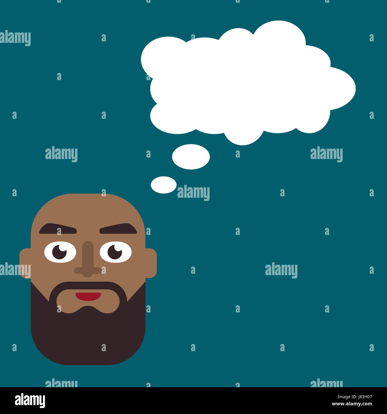 illustration of a man thinking on a plain background Stock Photo - Alamy