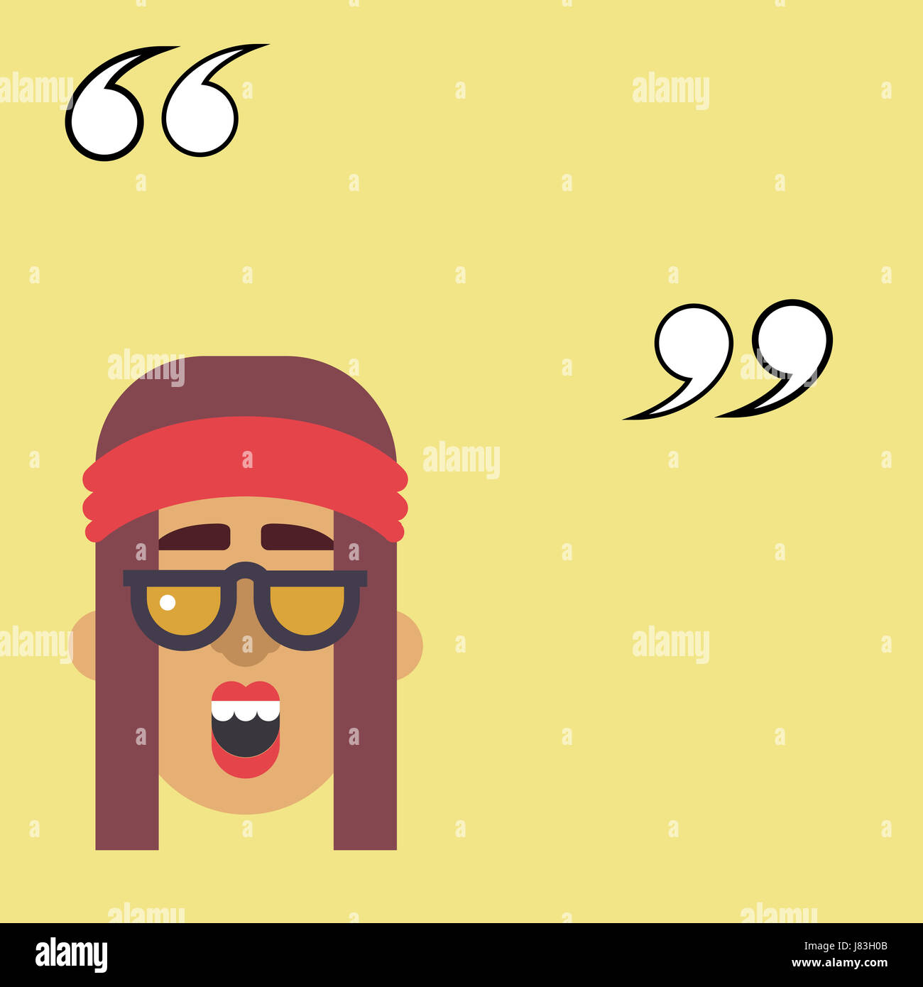 illustration of girl shouting on a plain background Stock Photo - Alamy