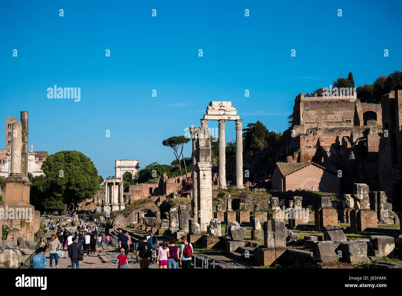 The Ancient Roman Forum in the Centre of Modern Rome in Italy Stock ...