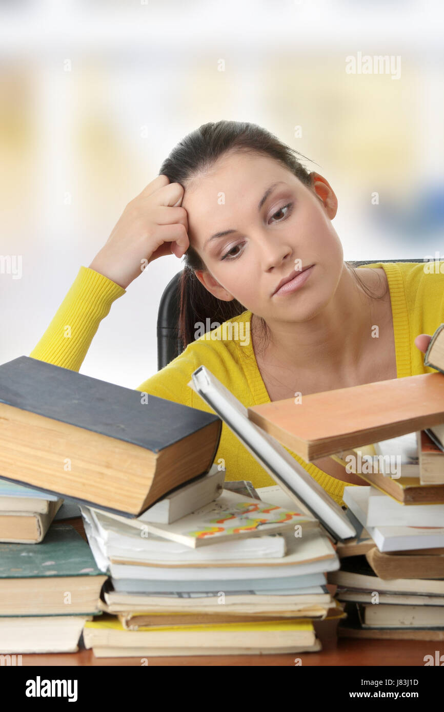 woman study beautiful beauteously nice desk education lifestyle female ...