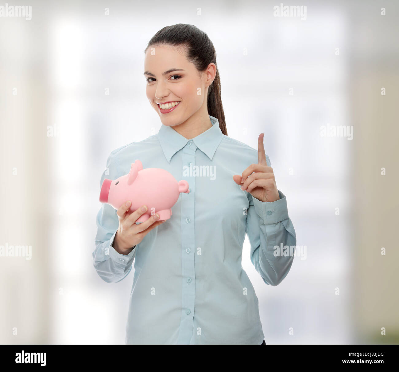 woman bank lending institution laugh laughs laughing twit giggle smile ...