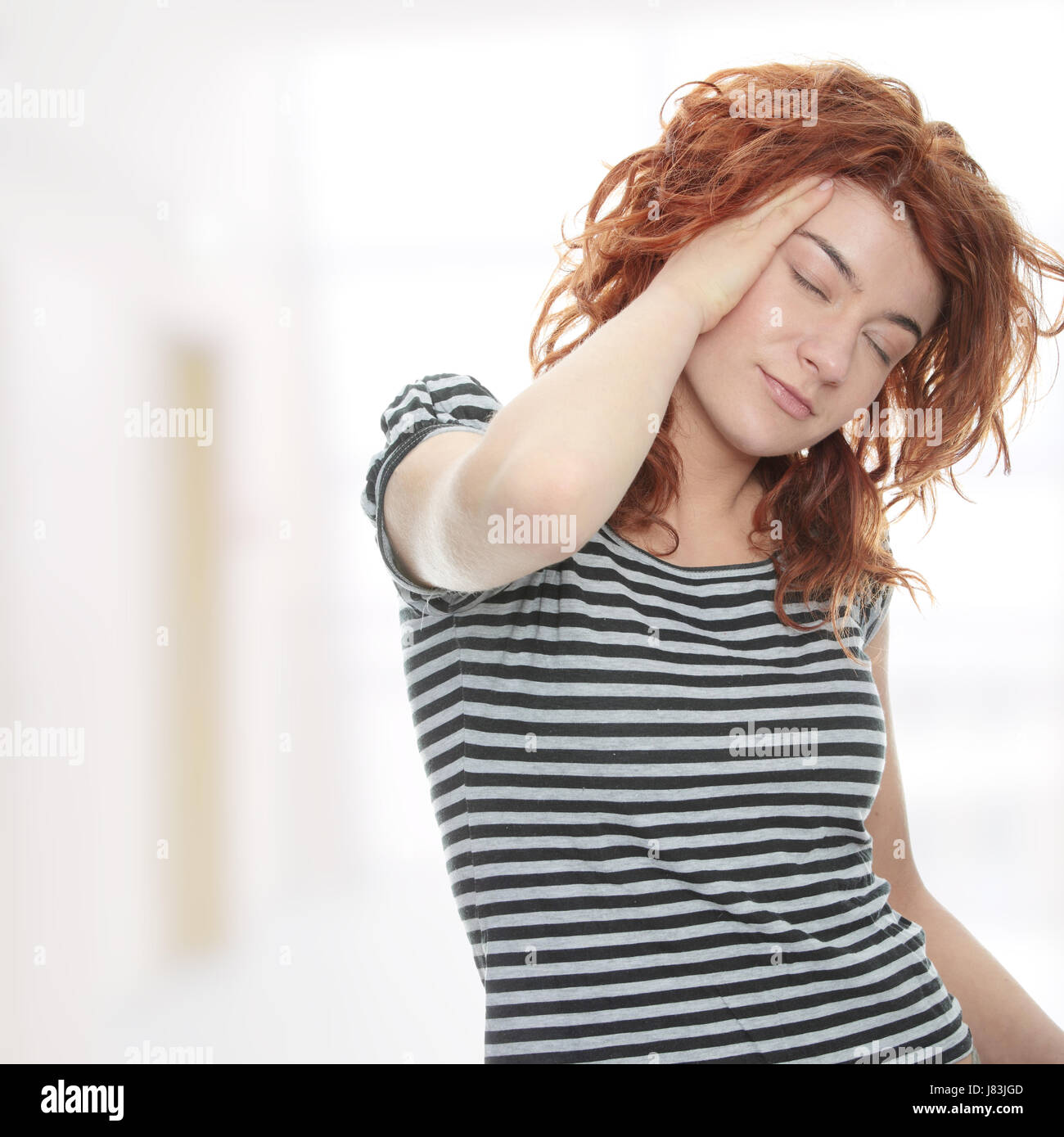 woman hand health medicinally medical lady female face sad blank ...