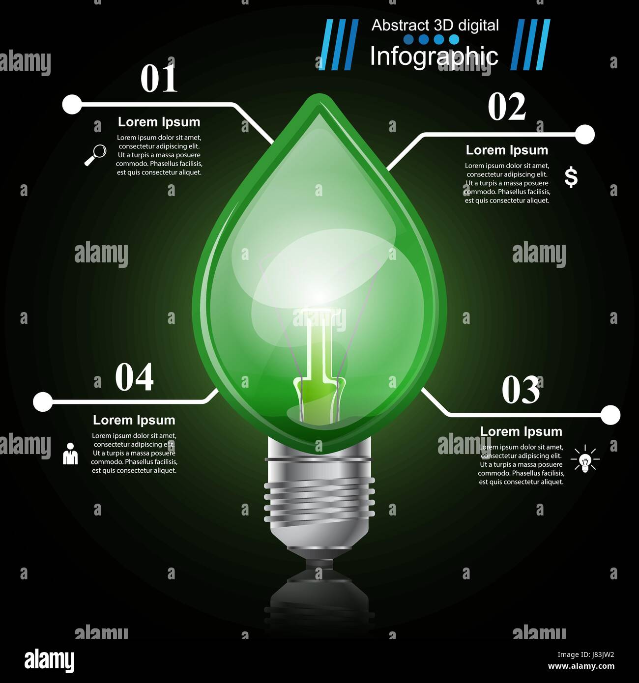 Infographic template. Eco Bulb, Light, leaf, icon Stock Vector Image & Art - Alamy