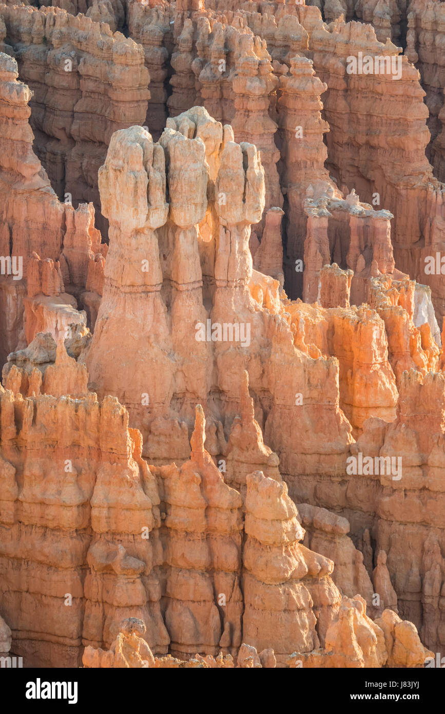 Prominent Rock Formation in Hoodoos with morning light Vertical Stock ...