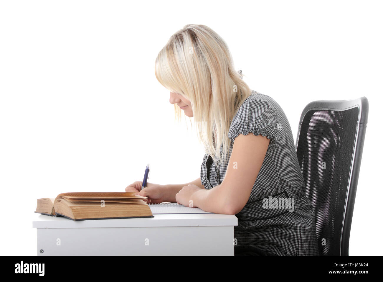 woman study office hand beautiful beauteously nice desk education ...