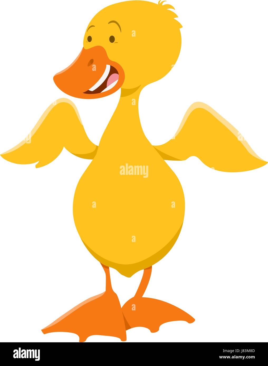 Cartoon Illustration of Little Duckling Bird Farm Animal Character ...