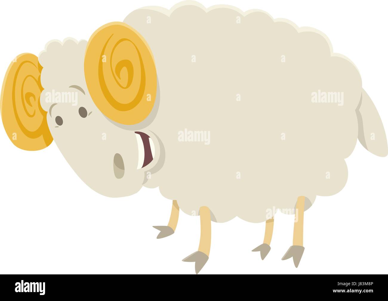 Cartoon Illustration of Funny Ram Farm Animal Stock Vector Image & Art ...