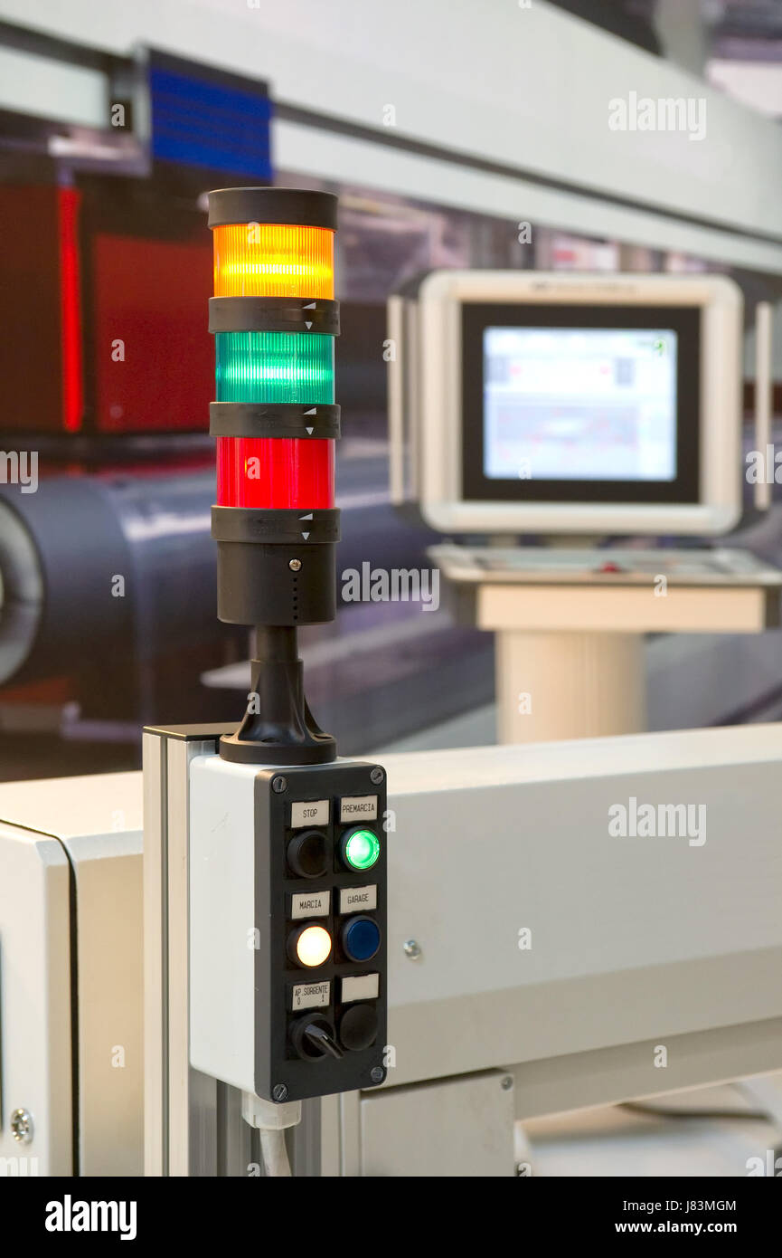 production shiner light lamp luminary fabrication warning warn robot ...