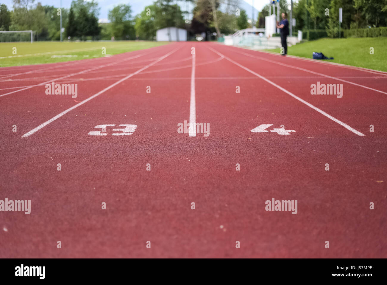 Red color texture athletics track hi-res stock photography and images ...