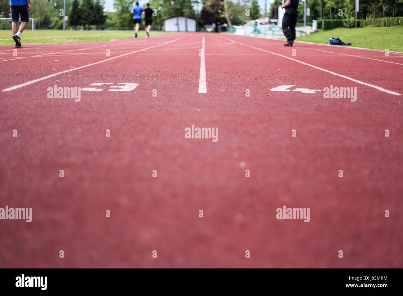 Athletic running track, sports, recreation, healthy life, sunny day ...