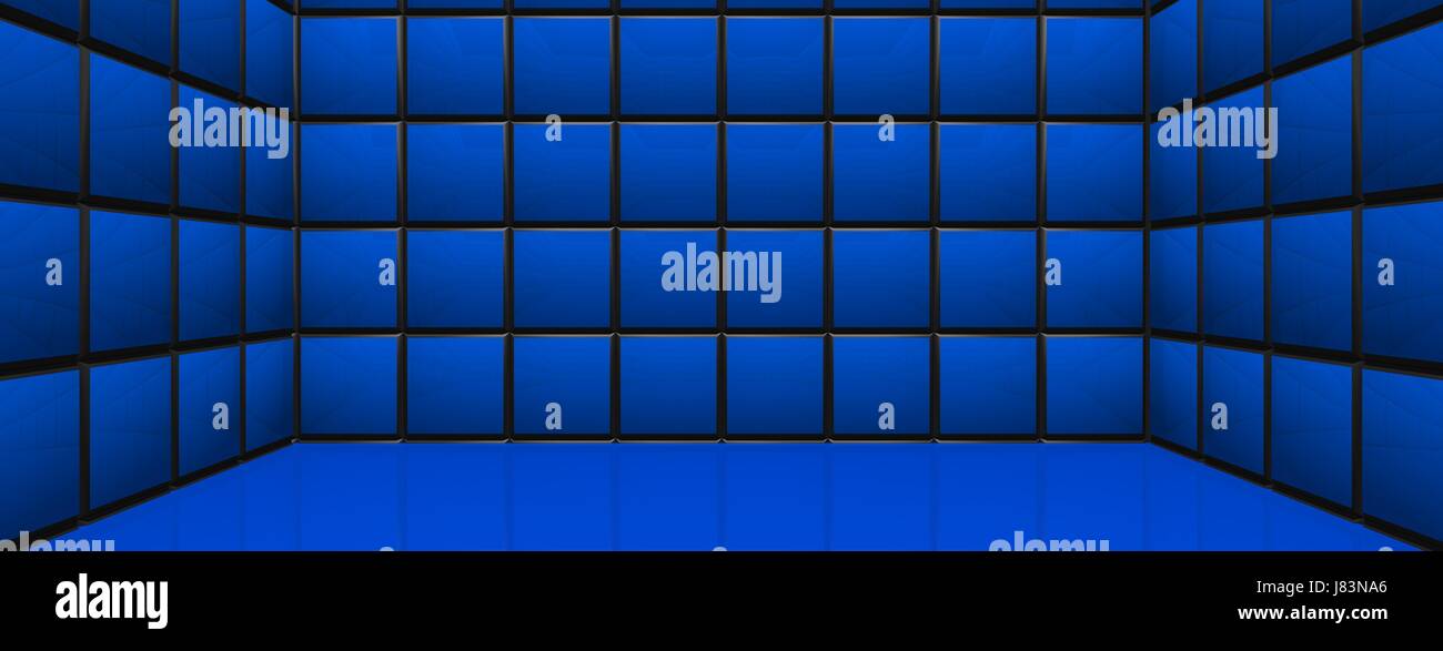 blue room three-dimensional digital squares cubes computers computer ...