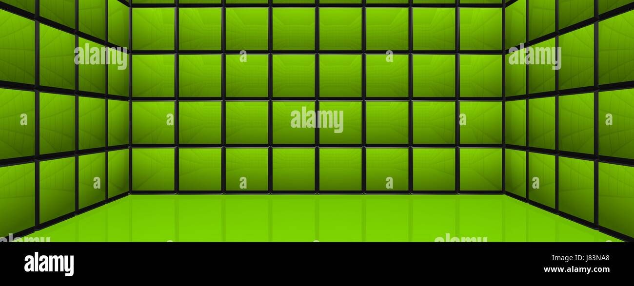 green room digital squares matrix cubes computers computer hall inside ...