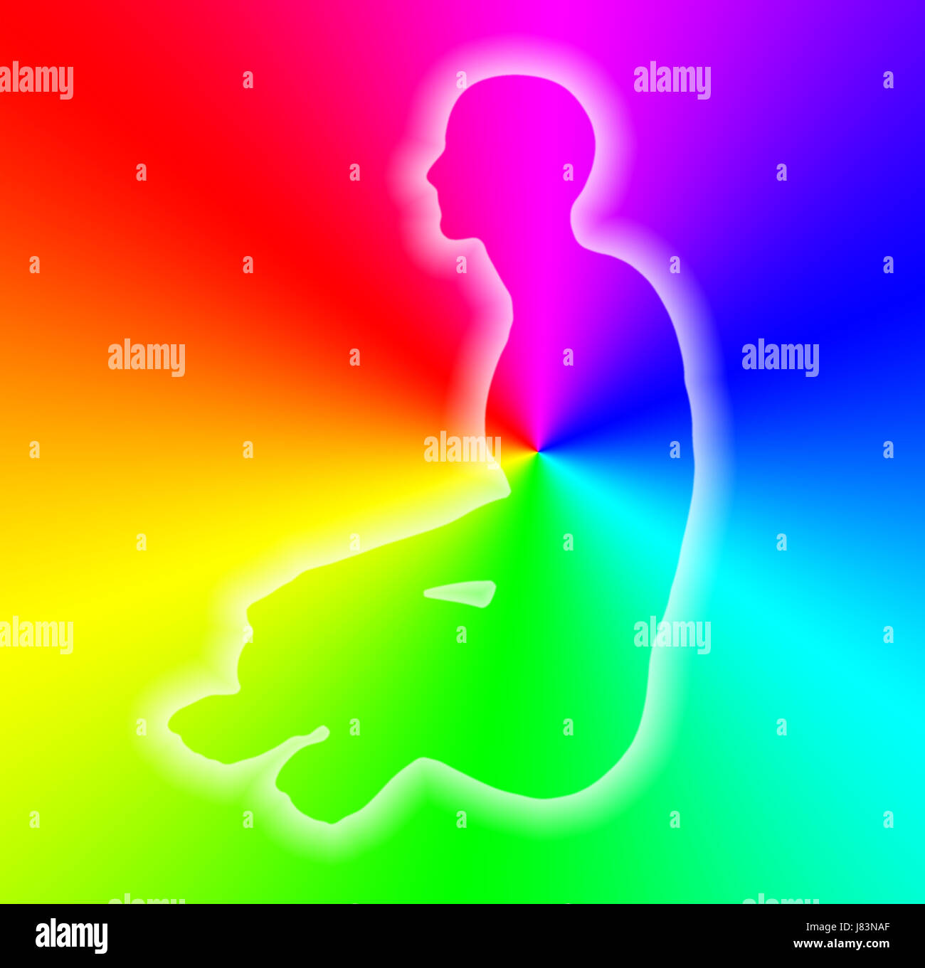 rainbow - man silhouette 02 Stock Photo - Alamy