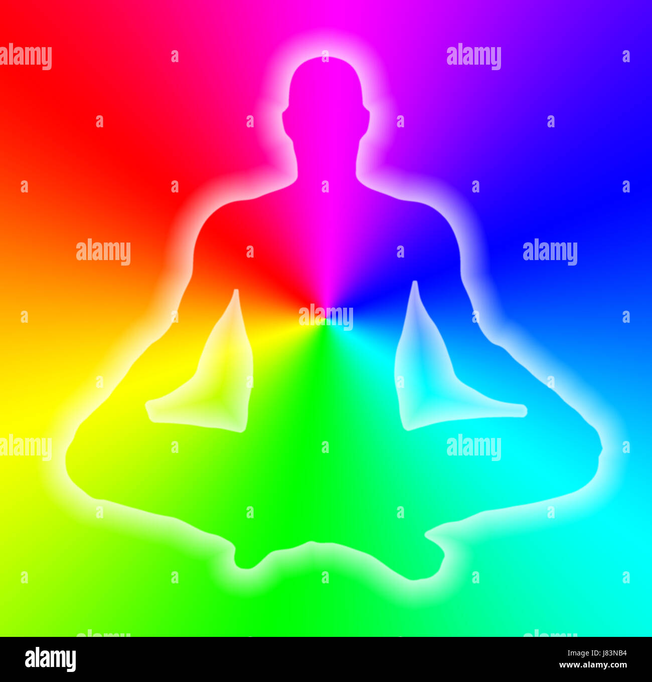enlightenment meditation yoga sign signal blue colour relaxation ...