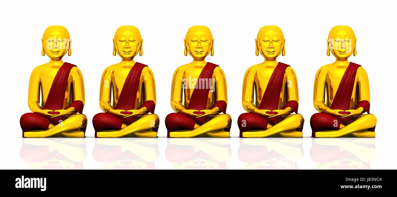 Five buddha's statue hi-res stock photography and images - Alamy