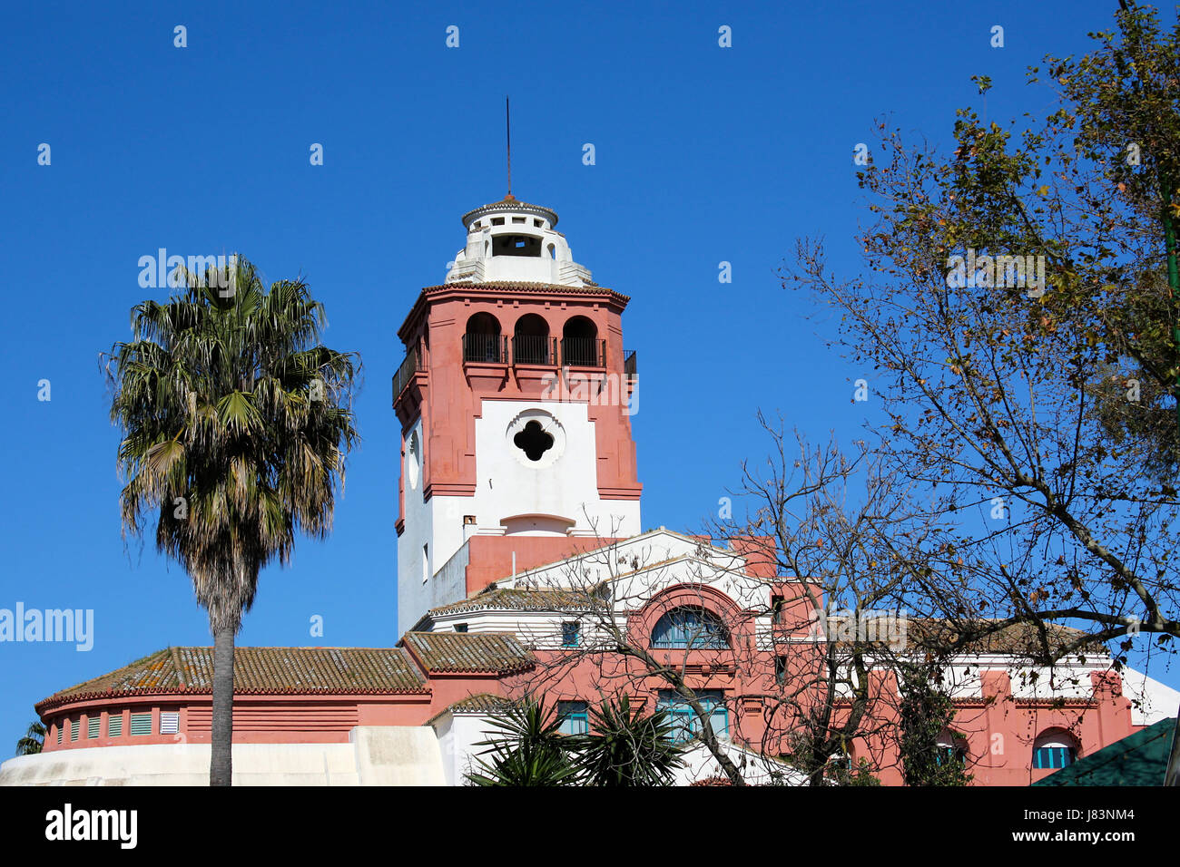 tower exposition chile seville pavilion gazebo blue tower tree flower ...