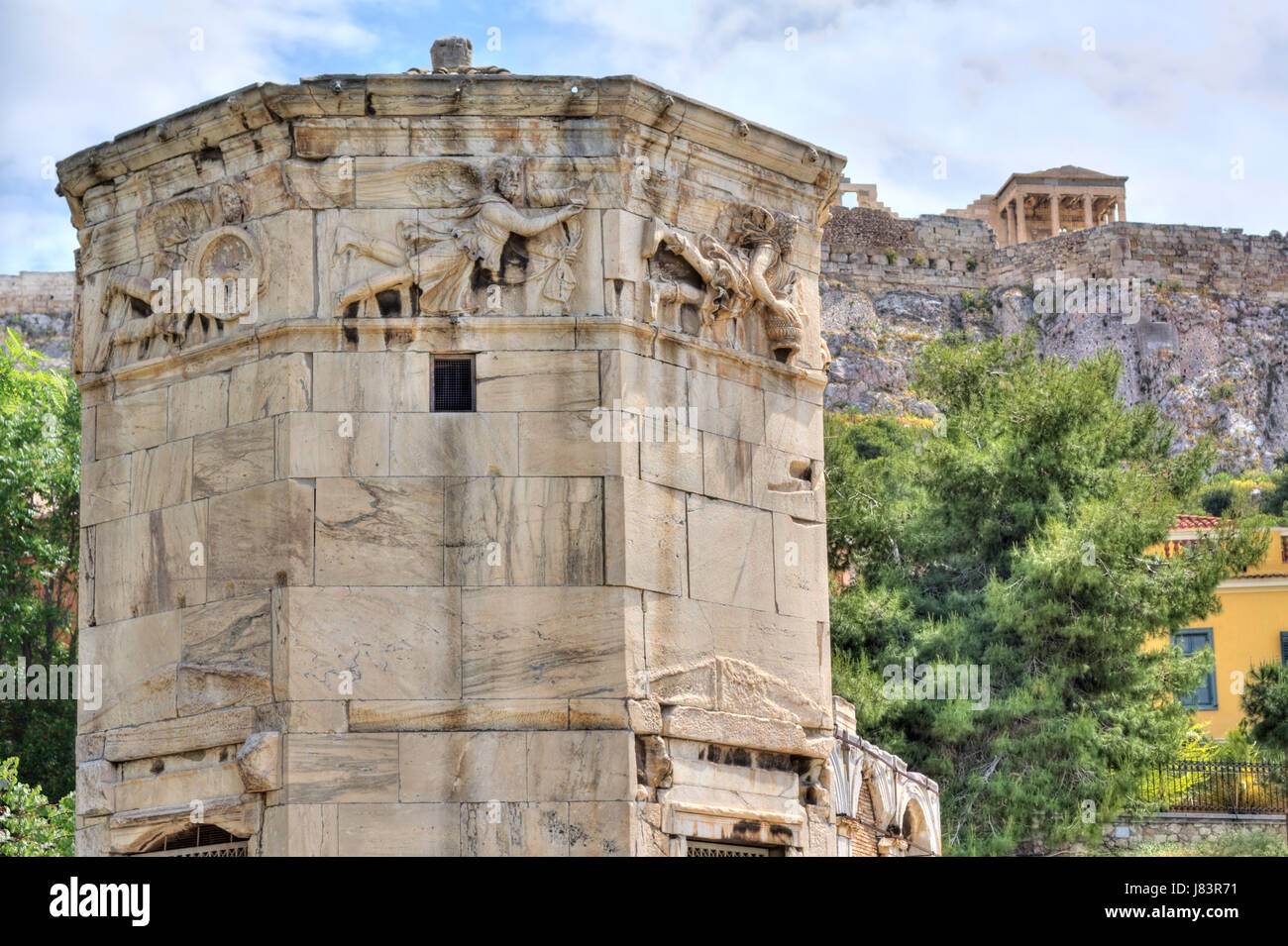 tower greece ruins athens acropolis ancient tower greece clock marble ...