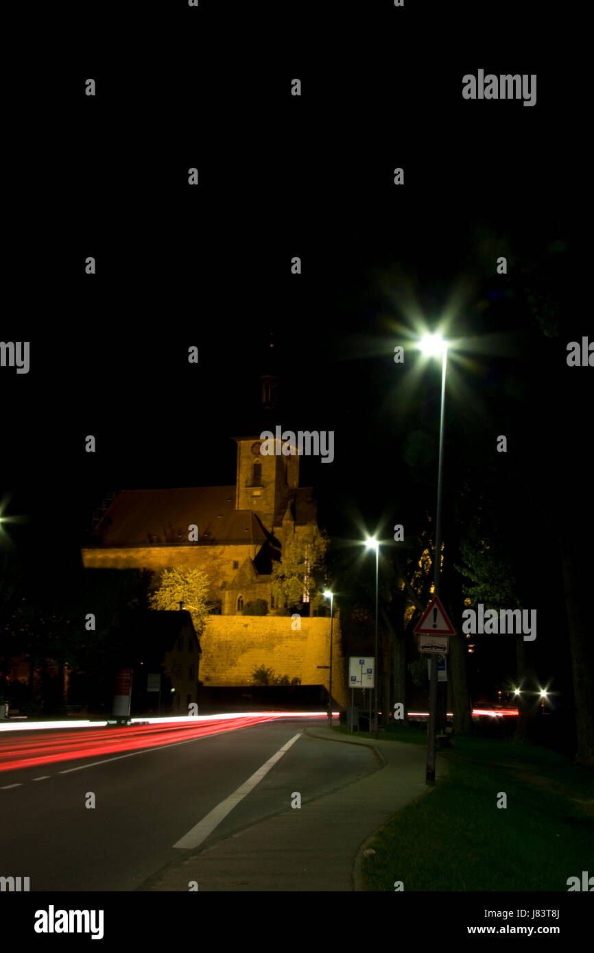 historical night photograph illuminated style of construction ...