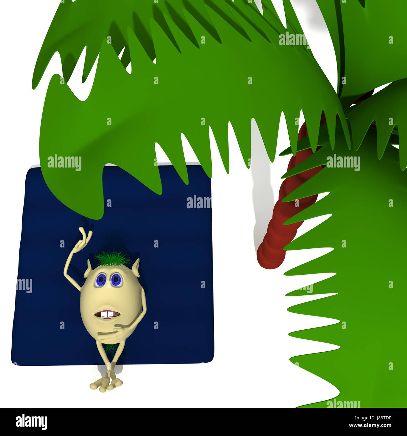 blue under up on palm puppet laying travel spare time free time leisure ...