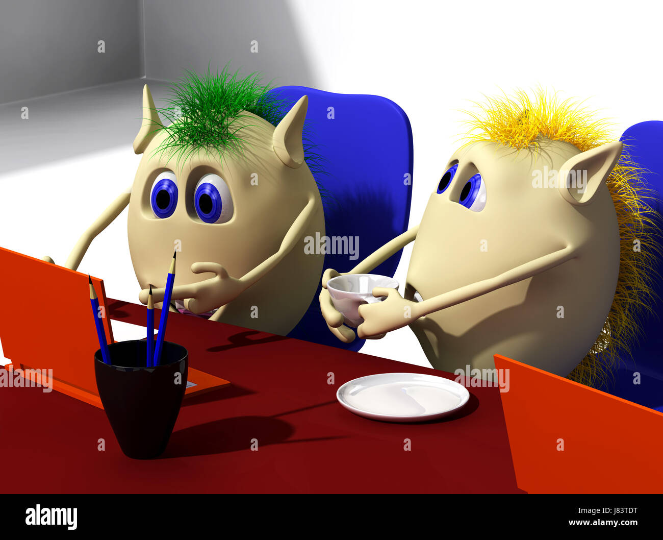 laptop notebook computers computer situation behind discussing two cup ...