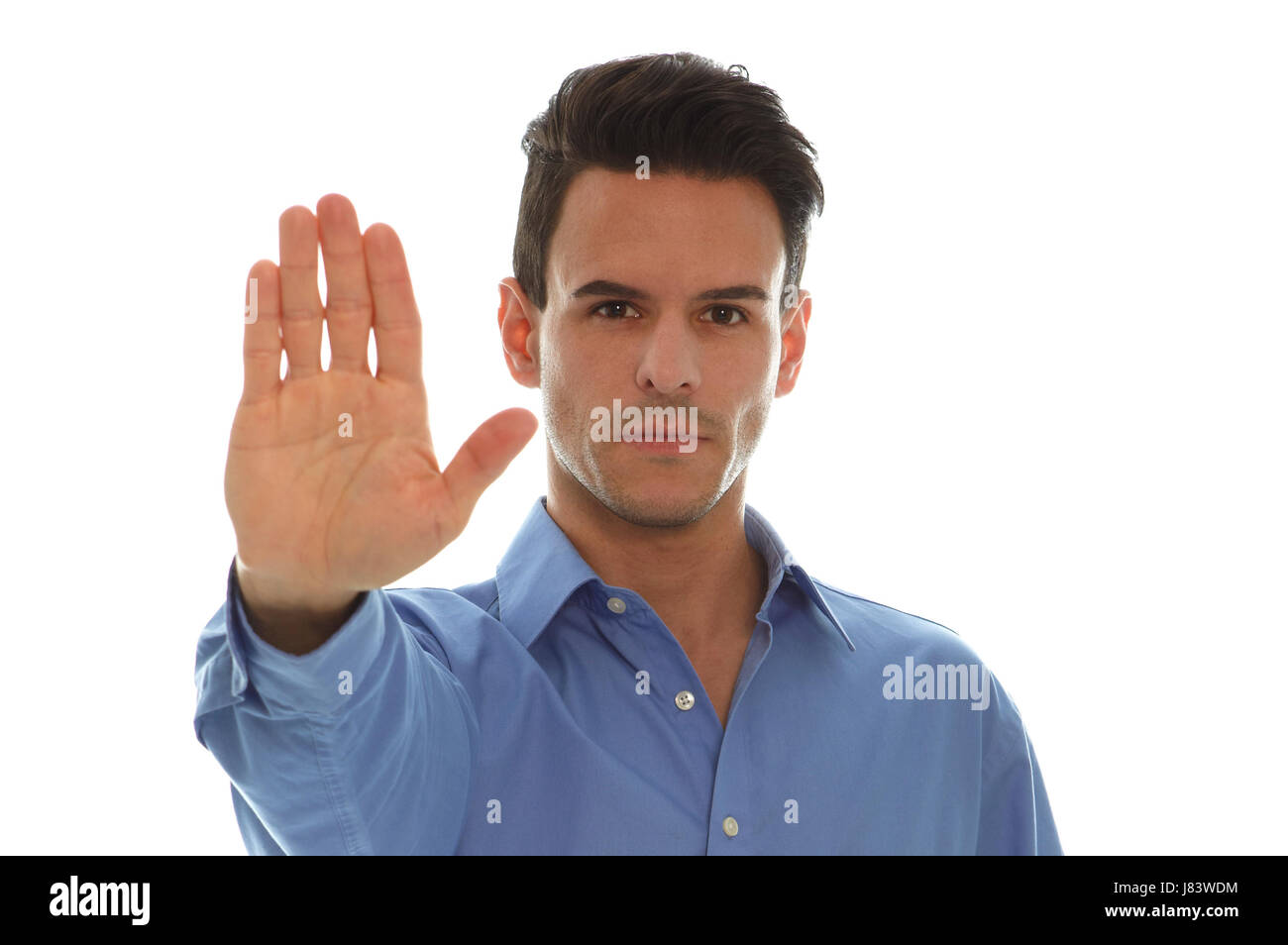 man raises his hand Stock Photo - Alamy
