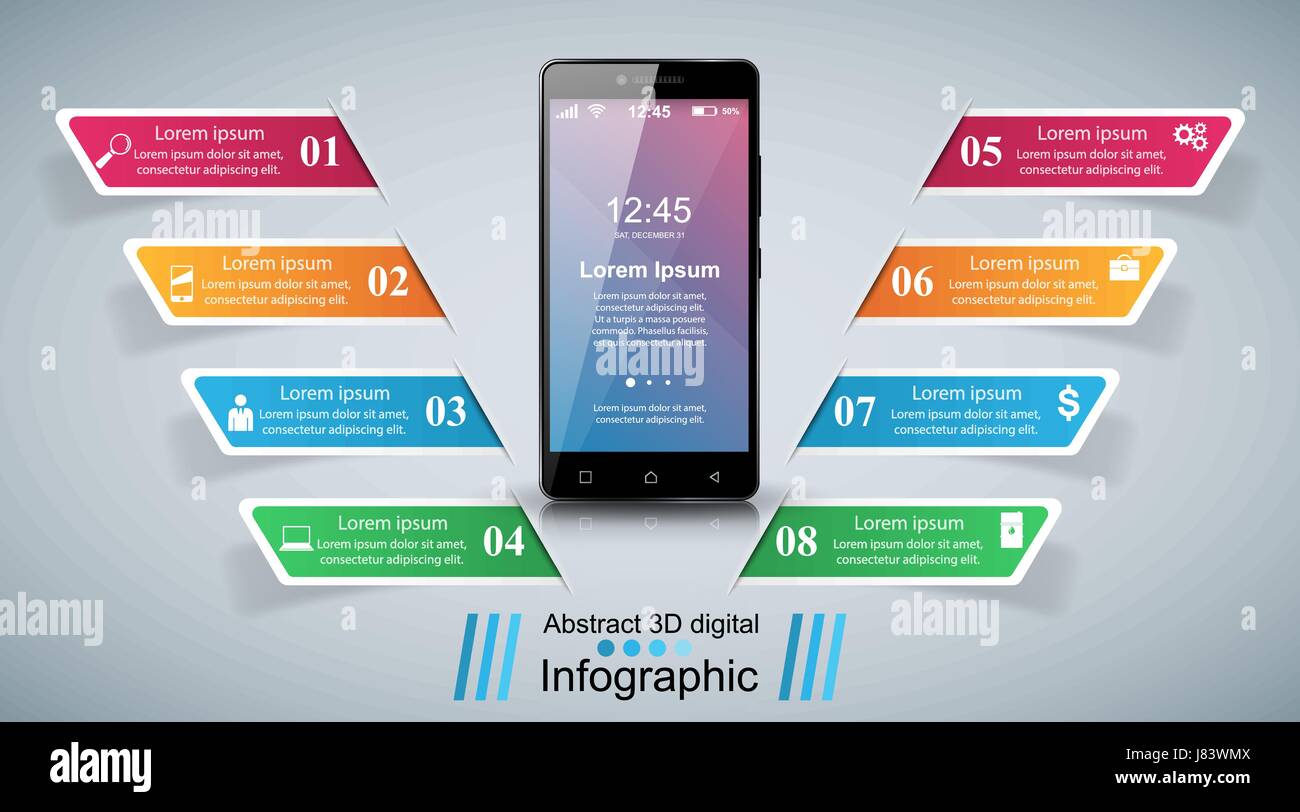 3D infographic. Smartphone icon Stock Vector Image & Art - Alamy