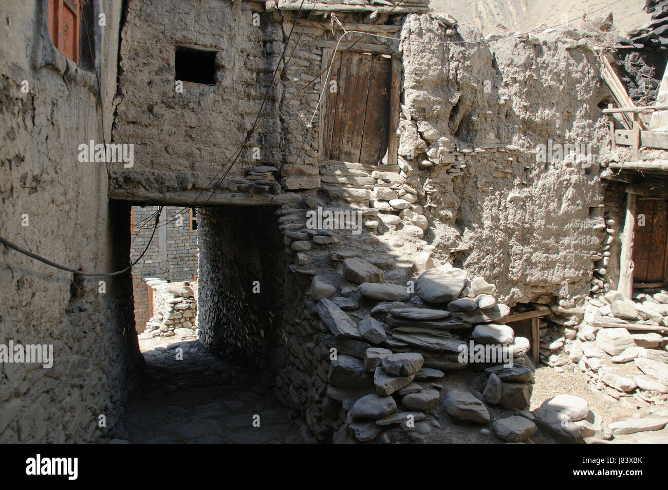 asia nepal mustang himalayas stairs house building travel culture stone ...