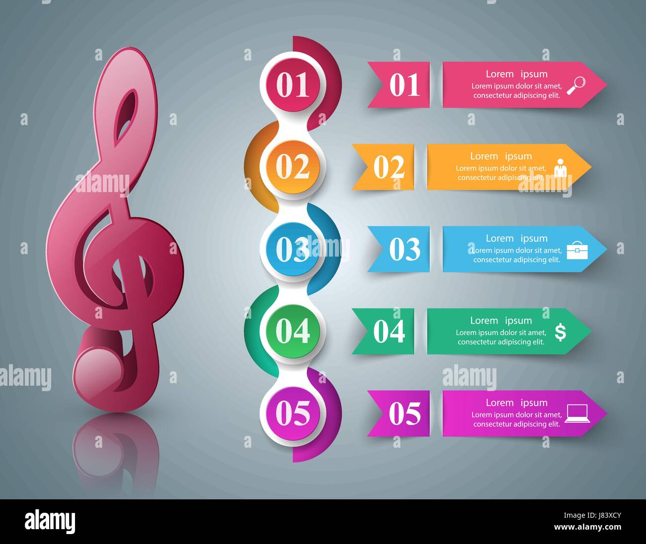 Music Infographic. Treble clef icon. Note icon Stock Vector Image & Art ...