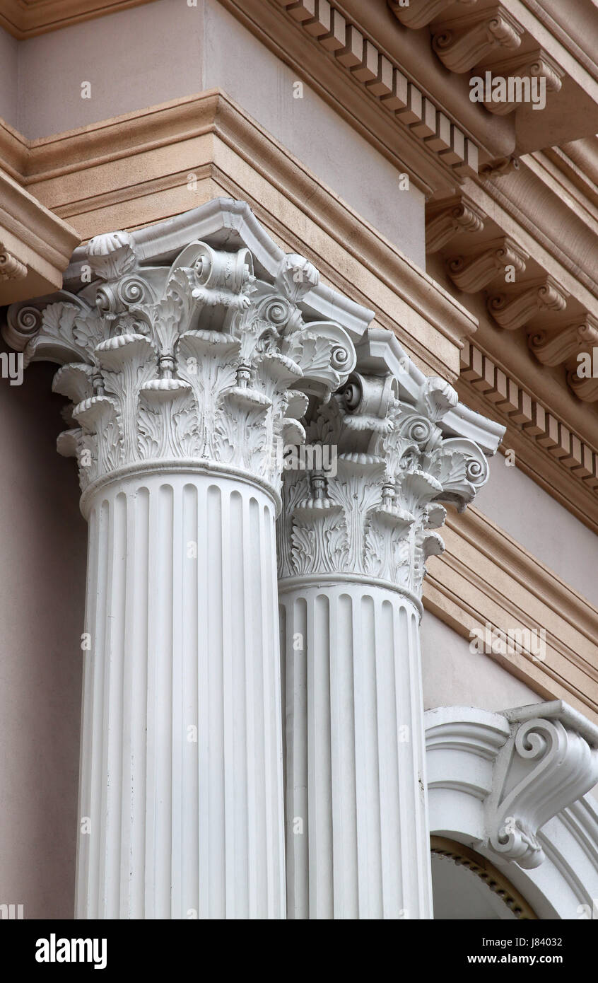 columns blank european caucasian vintage facade style of construction ...