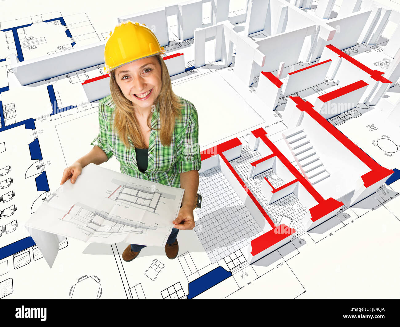 woman house building laugh laughs laughing twit giggle smile smiling ...