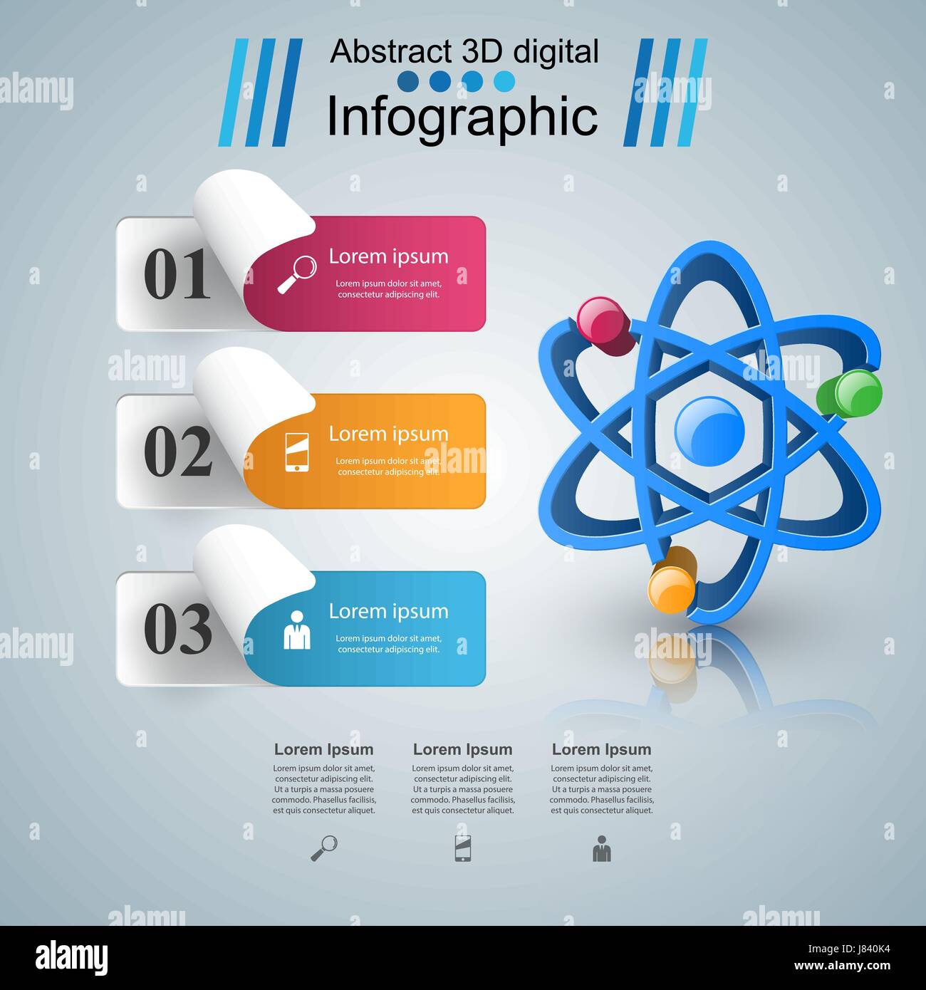 Abstract 3D Infographic. Atom icon Stock Vector Image & Art - Alamy