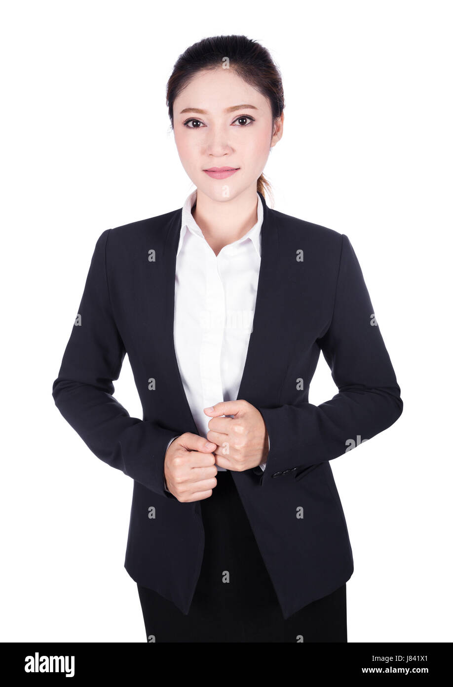 portrait business woman in suit isolated on white background Stock ...