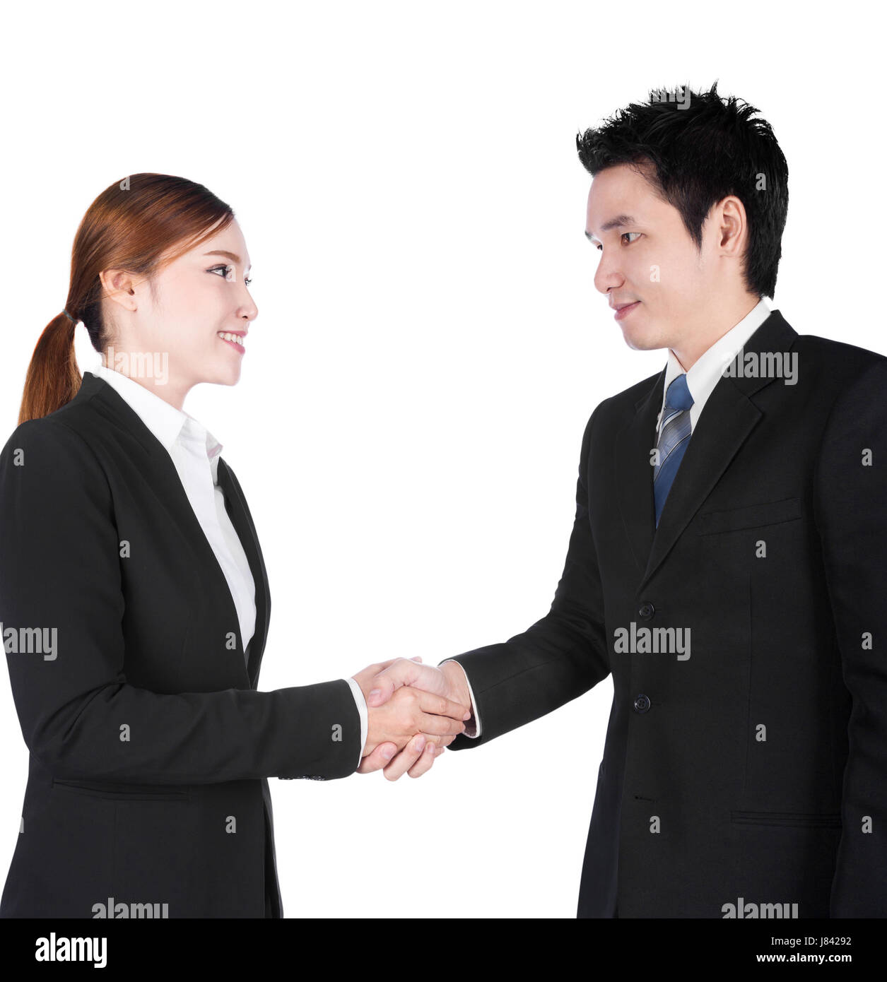 Hand shake man and woman hi-res stock photography and images - Alamy