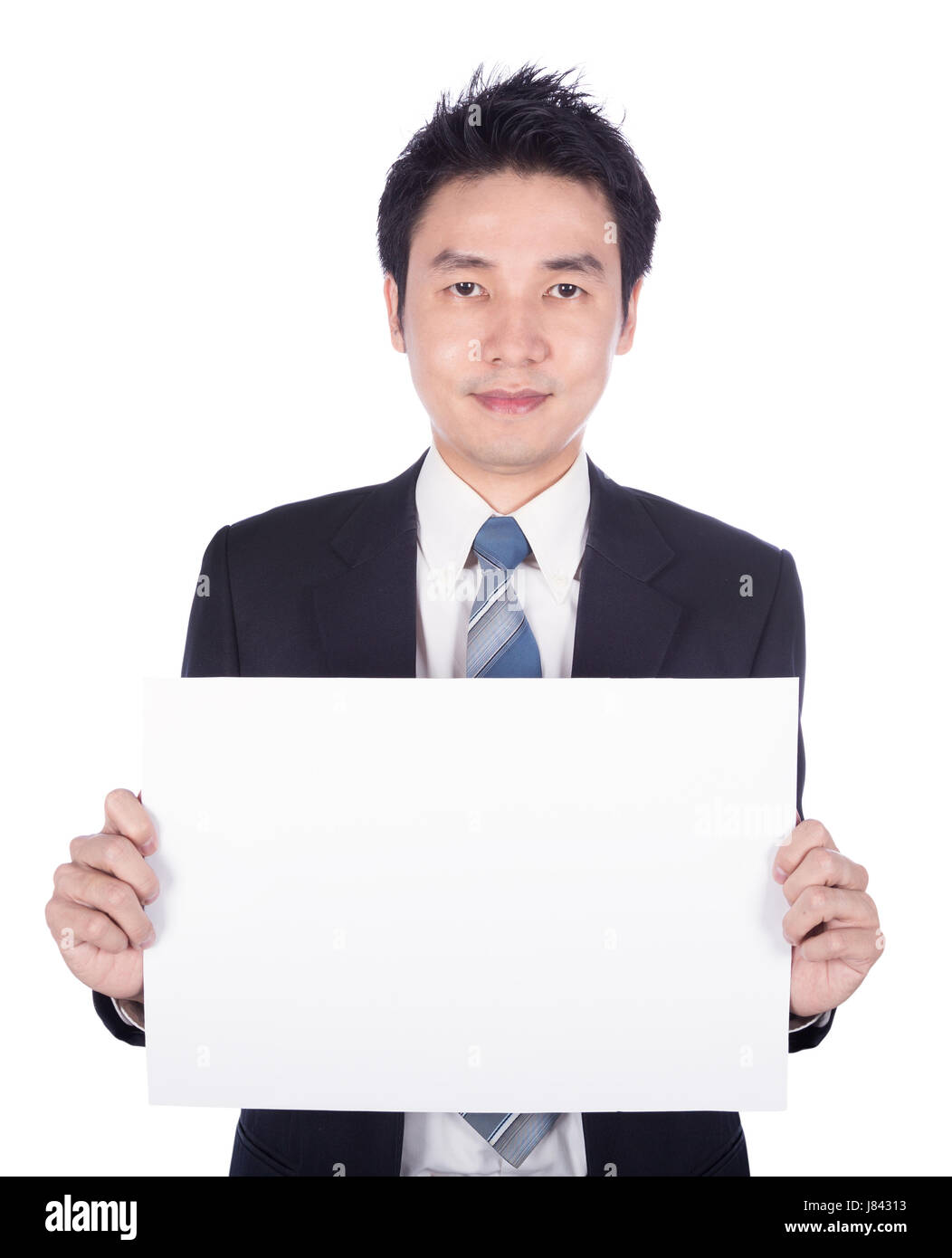Business man holding blank paper hi-res stock photography and images ...