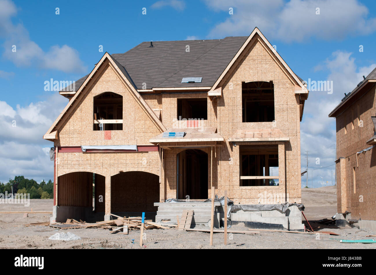 house building incomplete construction home house building wood new ...